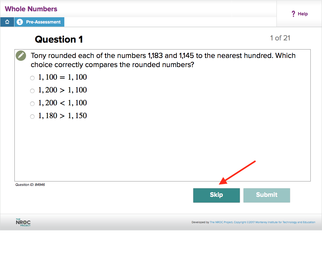 How to Skip Questions
